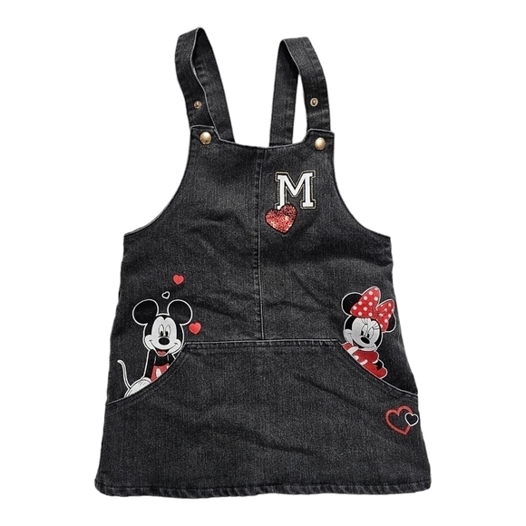 Disney | Dresses | Disney Junior Minnie Mouse Black Jumper Overall ...